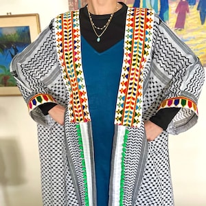 Colorful Embroidery Tatreez Arabic-palestine-iraq Print, Keffiyeh ...