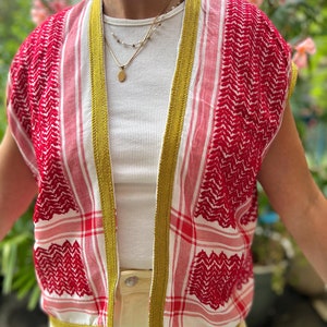 Short Arabic Shemagh-keffiyeh Jacket Kimono Poncho Tunic Robe Gilet ...