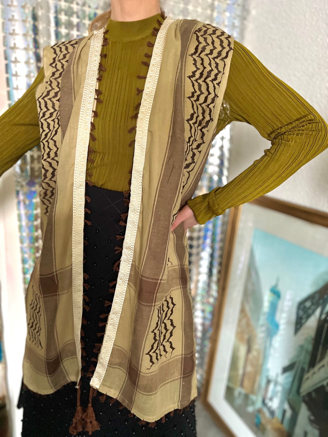 Cotton-arabic-palestine-iraq Keffiyeh/shemagh/kufiya,pompons,trims ...