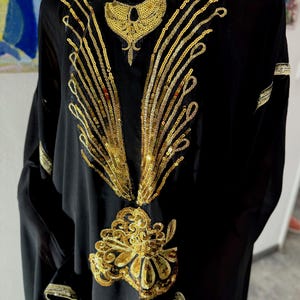 Glitter Modest Kaftan Bisht Sequin Chiffon Hashmi Robe Maxi Uae-dubai ...