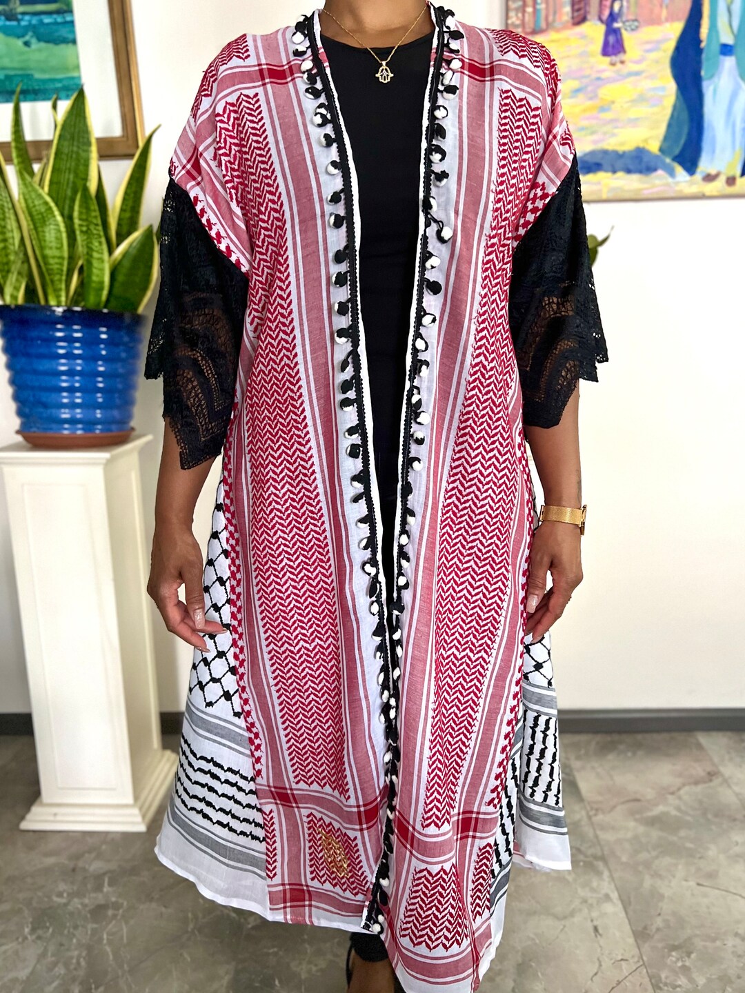 Patchwork Arabic-palestine-iraq Embroidery Print, Keffiyeh/shemagh ...