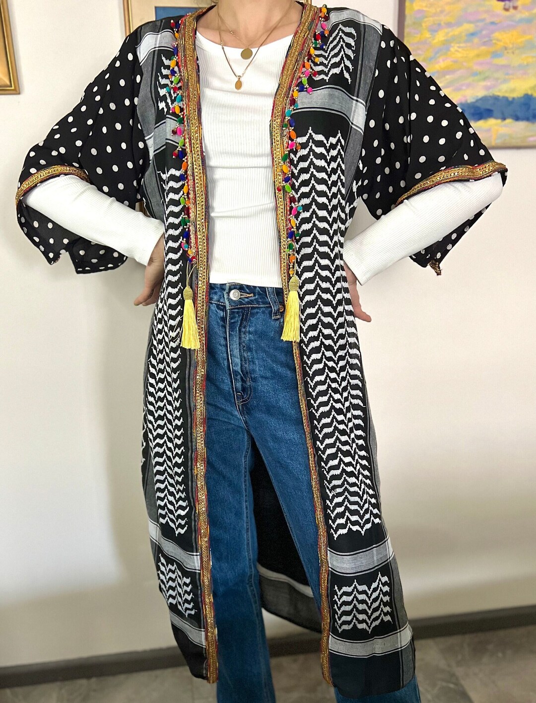 B/W Arabic-palestine-iraq Pattern, Keffiyeh/shemagh/kufiya Ruffles ...