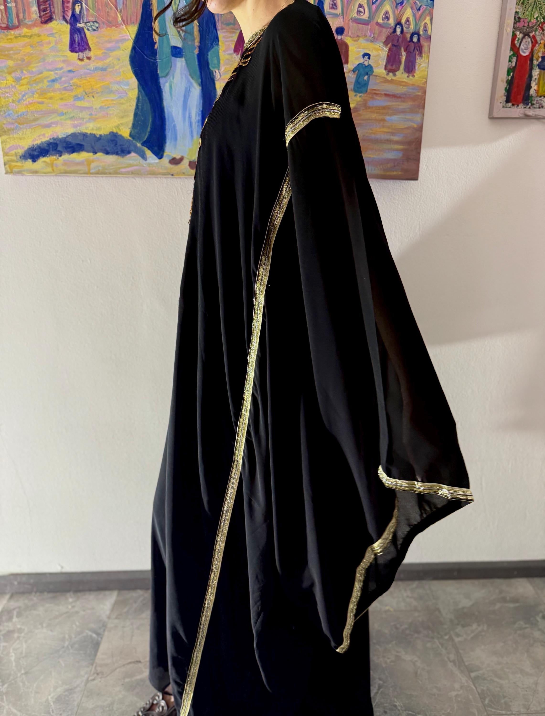 Glitter Modest Kaftan Bisht Sequin Chiffon Hashmi Robe Maxi Uae-dubai ...