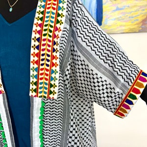 Colorful Embroidery Tatreez Arabic-palestine-iraq Print, Keffiyeh ...