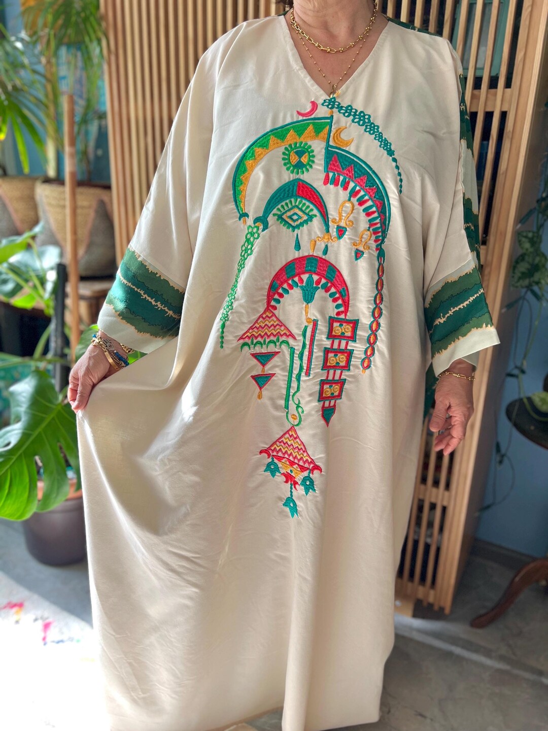 Women Linen Djellaba Arabic Morocco Iraq Traditional Dress Wear Attire ...