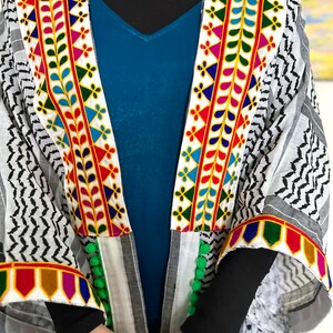 Colorful Embroidery Tatreez Arabic-palestine-iraq Print, Keffiyeh ...