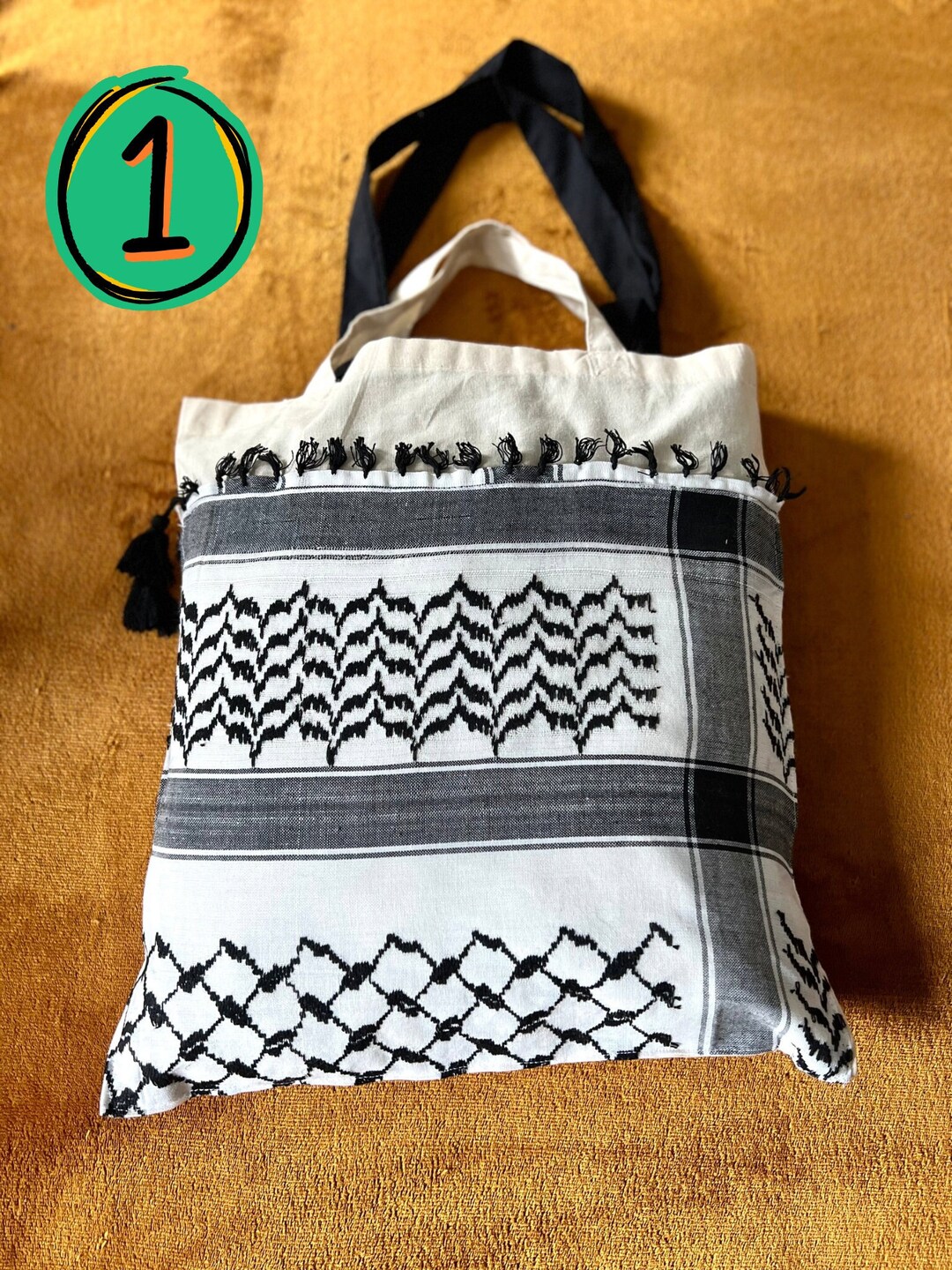 Keffiyeh Arabic Tatreez Iraq Art Embroidery Patchwork Leather Tassel ...