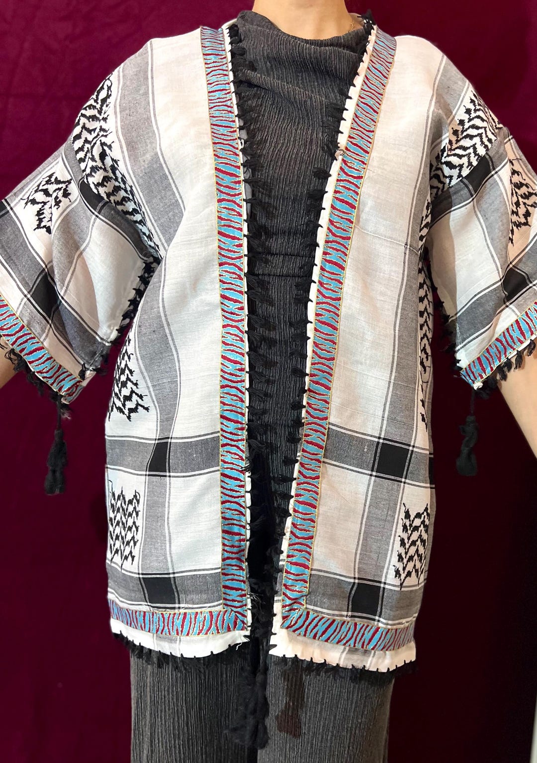 Patchwork Arabic Pattern Iraq Embroidery Print Keffiyeh Shemagh Kufiya ...