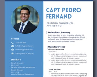 Airline Pilot Resume Template Word Professional Commercial Pilot Cv ...