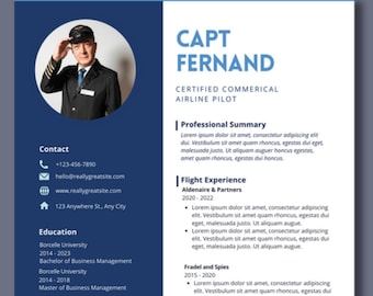 Airline Pilot Resume Template Word Professional Commercial Pilot Cv ...
