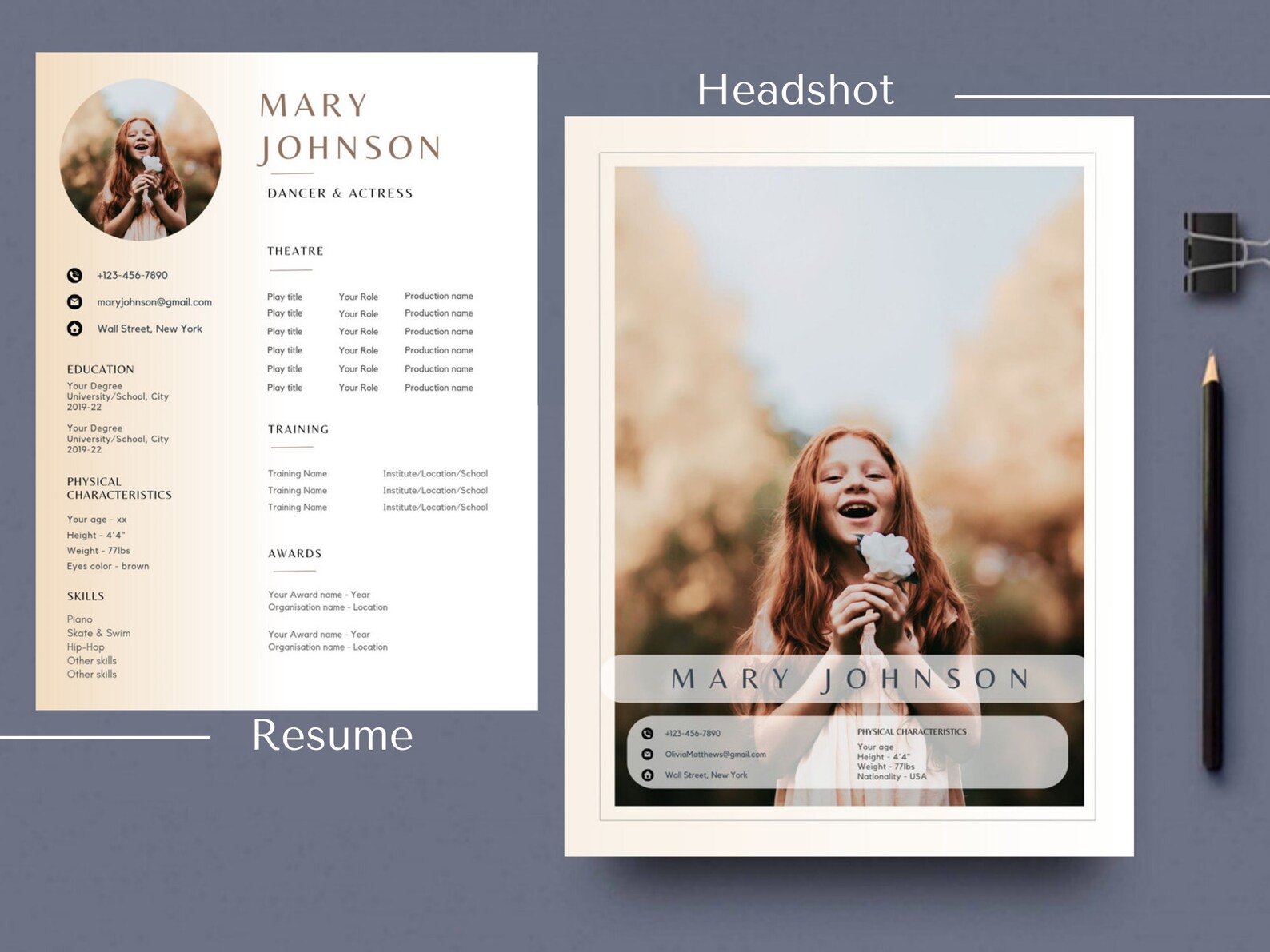 Child Actor Resume Template Canva Child Acting Resume Format for ...