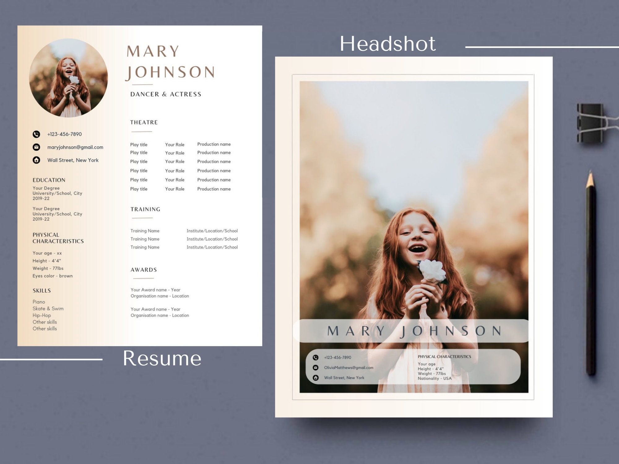 Child Actor Resume Template Canva Child Acting Resume Format for ...