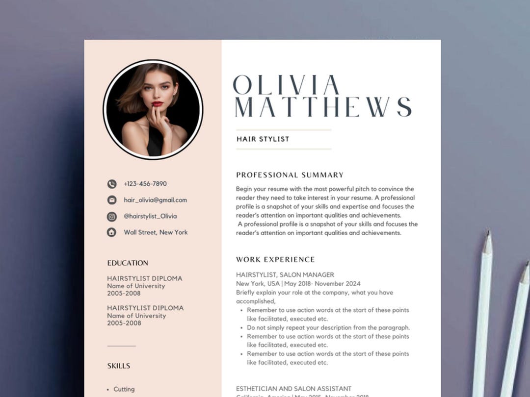 Esthetician Resume Template | Makeup Artist Resume, Cosmetologist ...