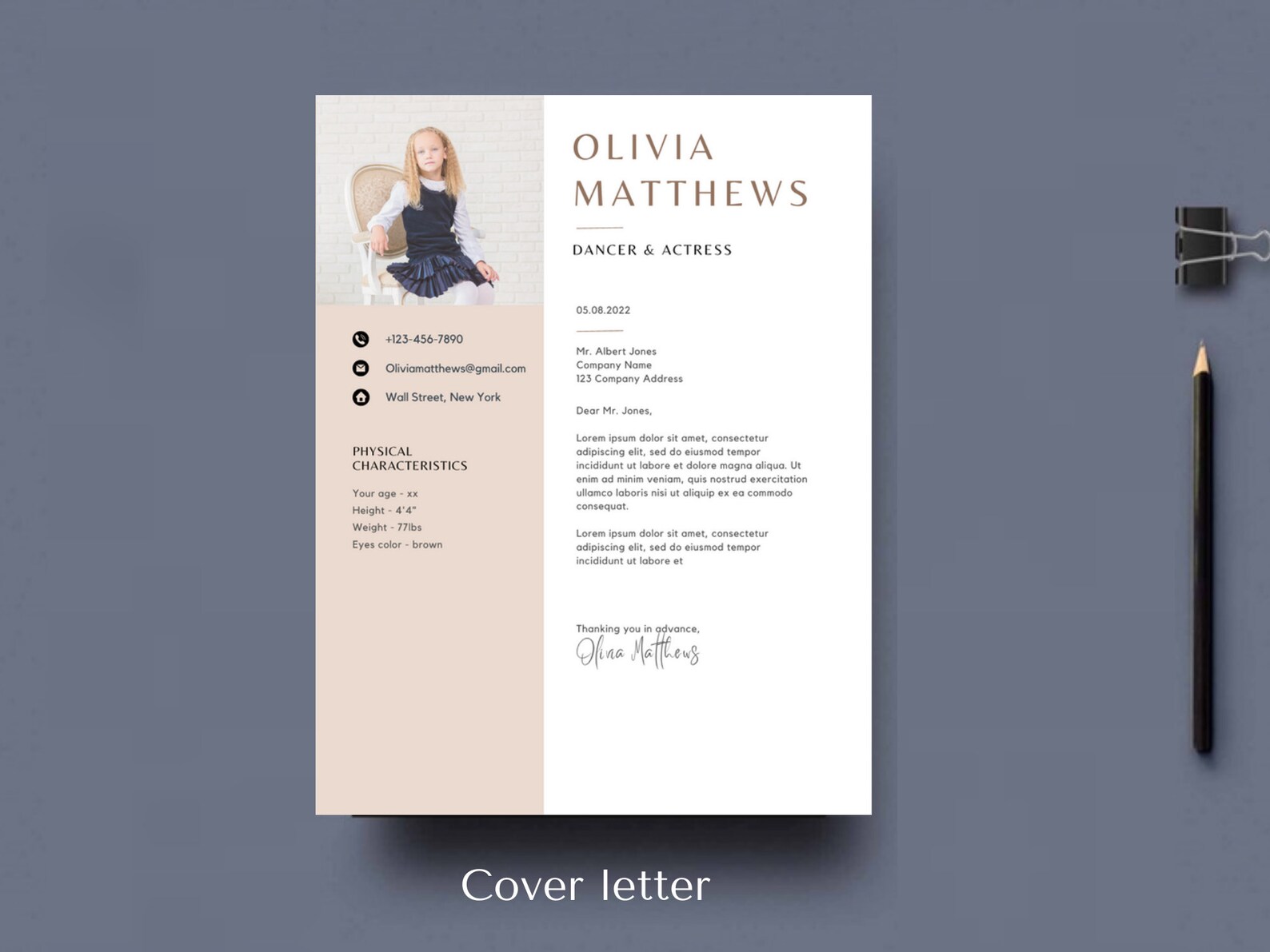 Child Actor Resume Template Canva Child Acting Resume Format for ...