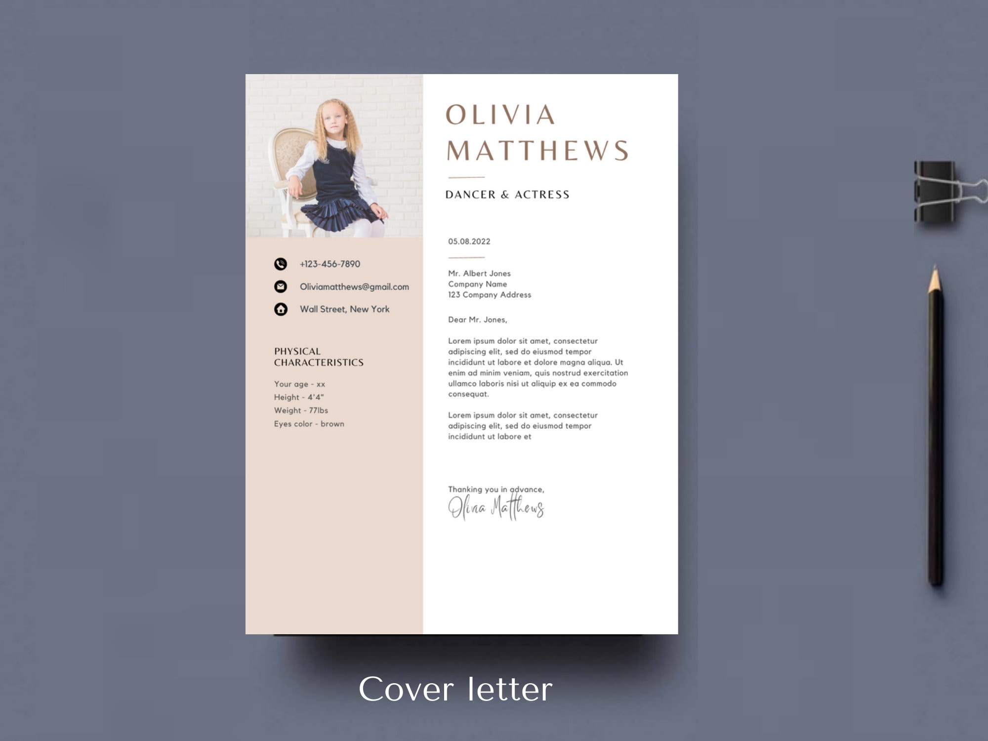 Child Actor Resume Template Canva Child Acting Resume Format for ...