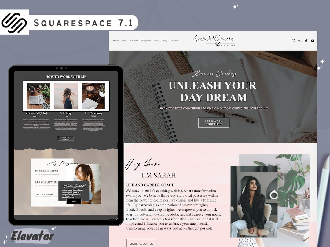 Squarespace Template Coach Squarespace Coaching Template 7.1 ...