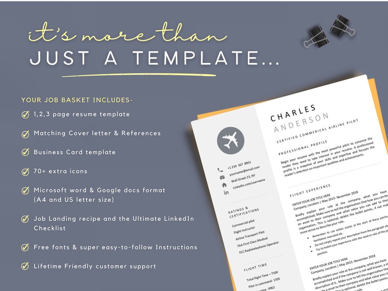 Airline Pilot Resume Template Word Professional Commercial Pilot Cv ...