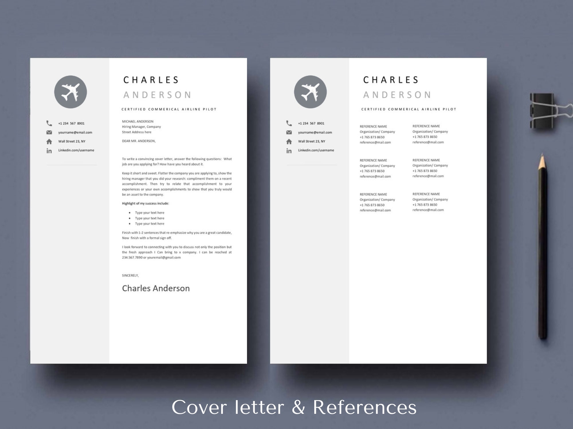 Airline Pilot Resume Template Word Professional Commercial Pilot Cv ...