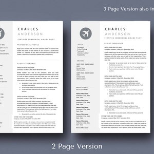 Airline Pilot Resume Template Word Professional Commercial Pilot Cv ...