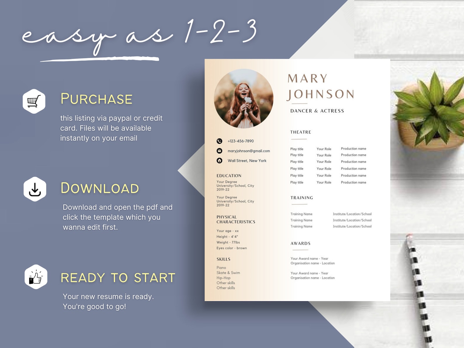 Child Actor Resume Template Canva Child Acting Resume Format for ...