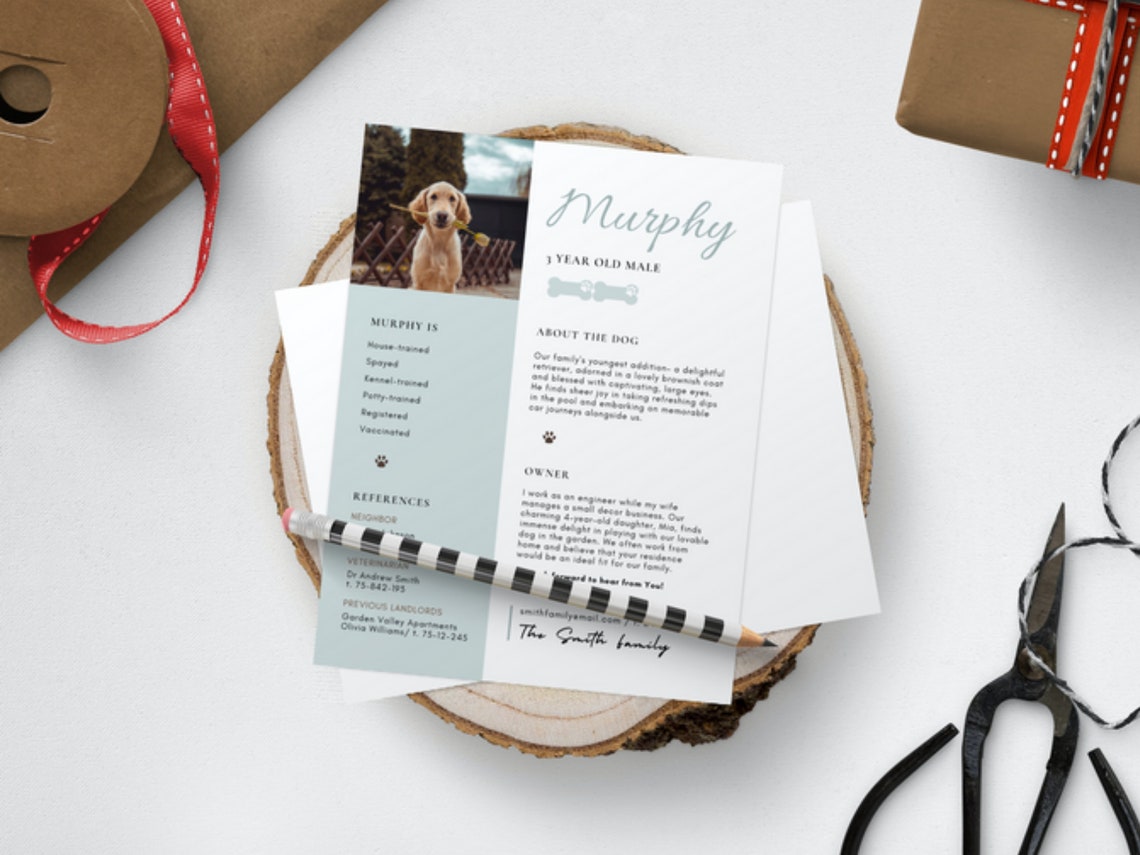Pet Resume Rental Application Template | CANVA | Pet Application Form ...