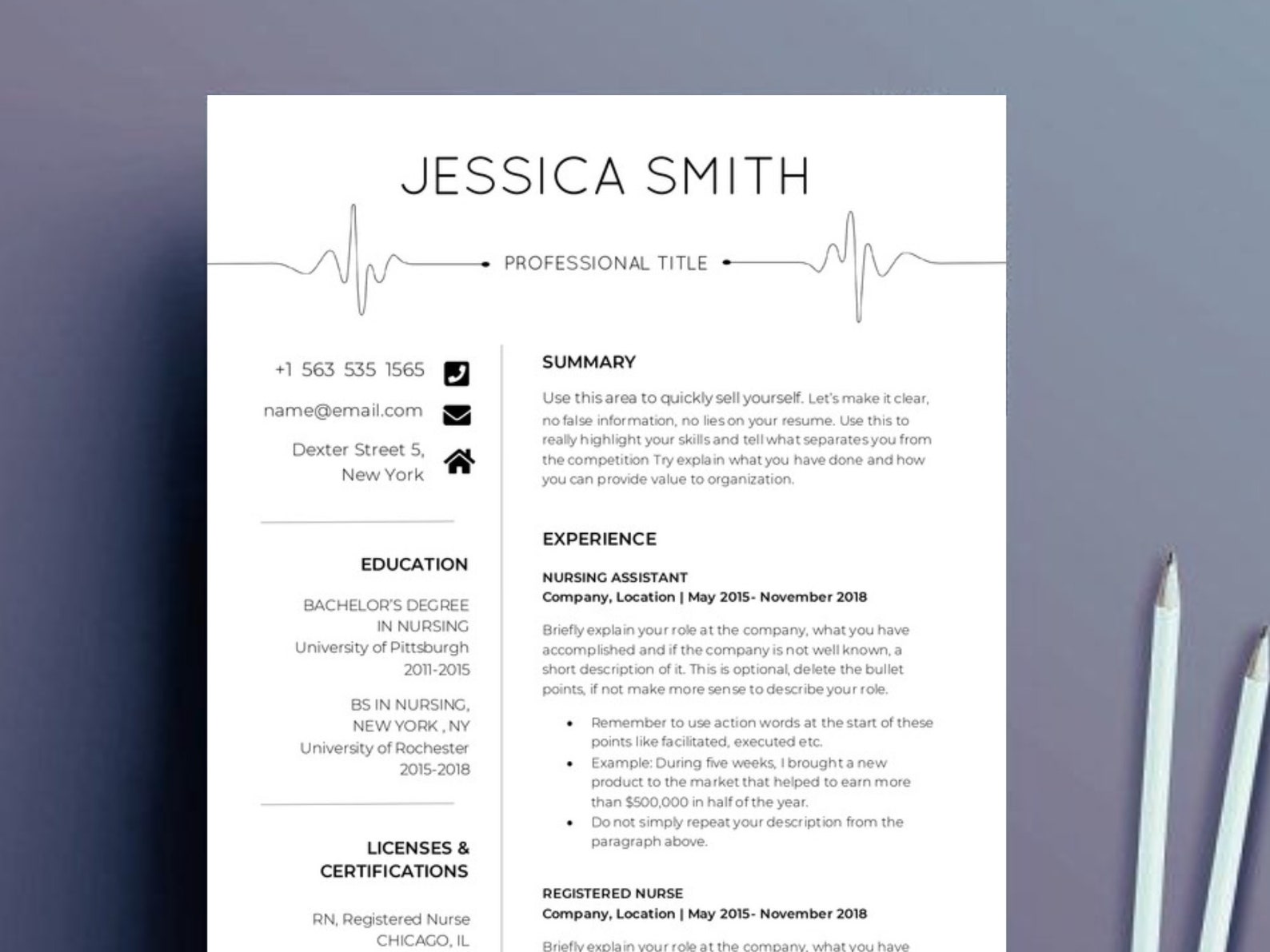 CV Template Medical, Nursing Resume Template, CV Template Nurse ...