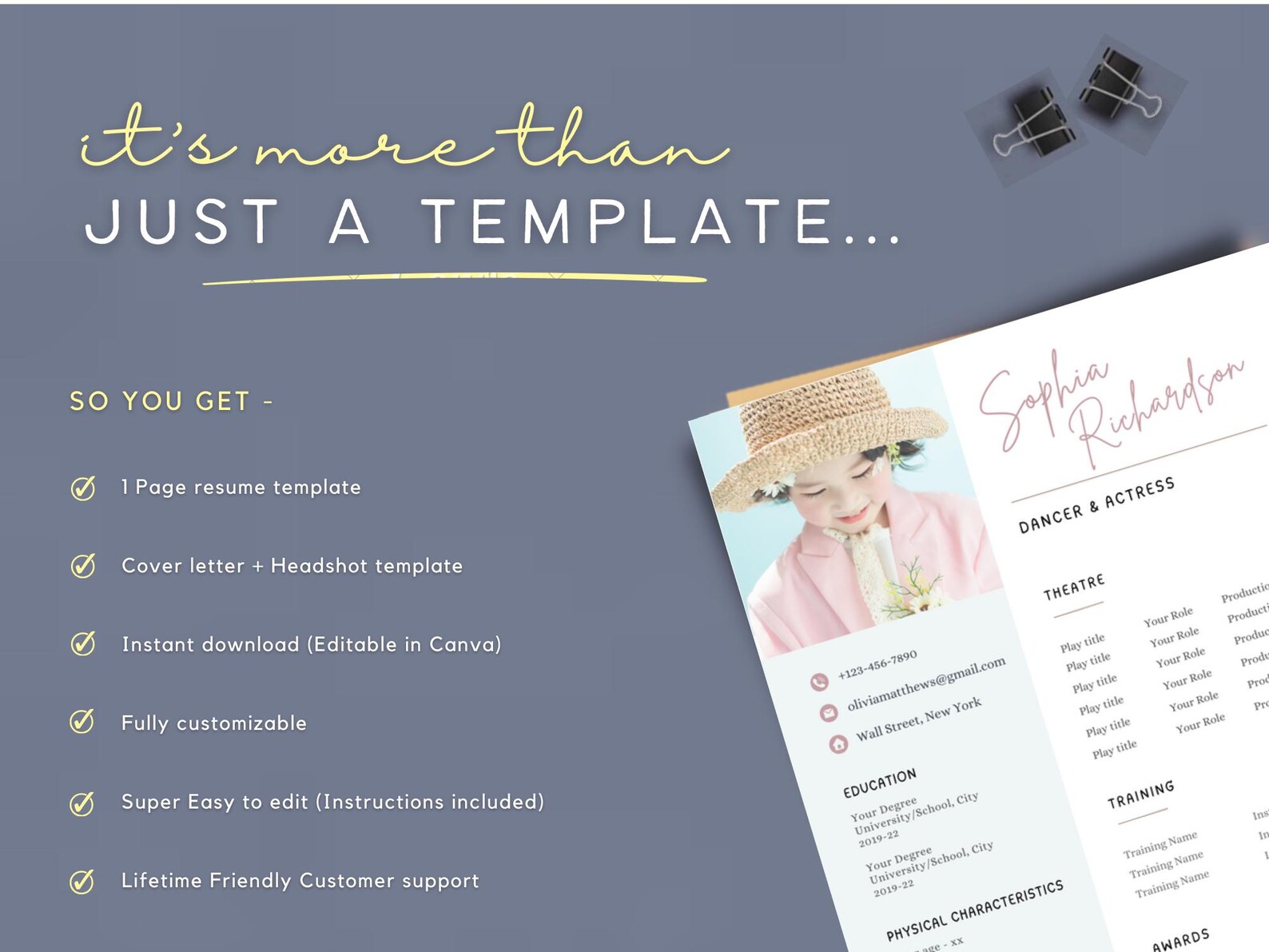 Child Actor Resume Template Canva Child Acting Resume Format for ...