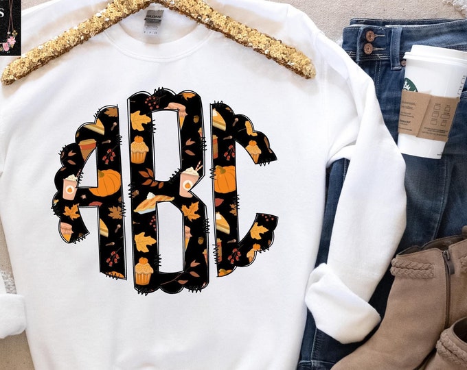 Custom Monogram Png, Fall Monogram Png, Personalized Monogram Png ...