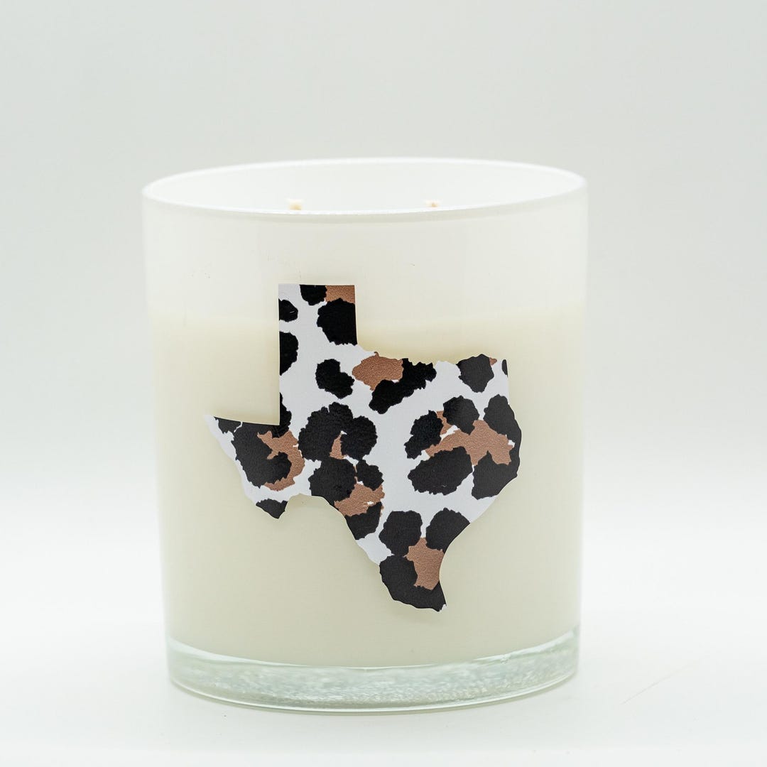 Custom Single Soy Candle 13 Oz - “ Leopard Texas” - Etsy