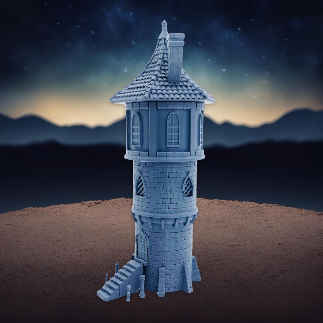 Fantasy Wizard Tower Wargaming Terrain Building 15mm 28mm 32mm Tabletop ...