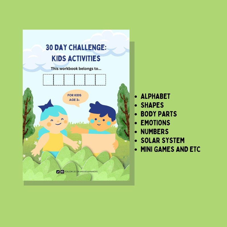 WEEK 1 to 5 30 Day Kids Activity Challenge 3 YEARS UP - Etsy