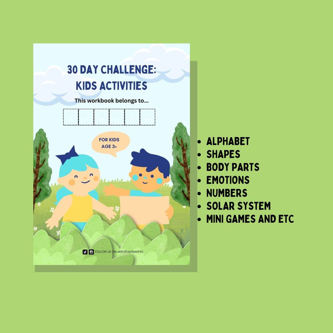 WEEK 1 to 5 30 Day Kids Activity Challenge 3 YEARS UP - Etsy
