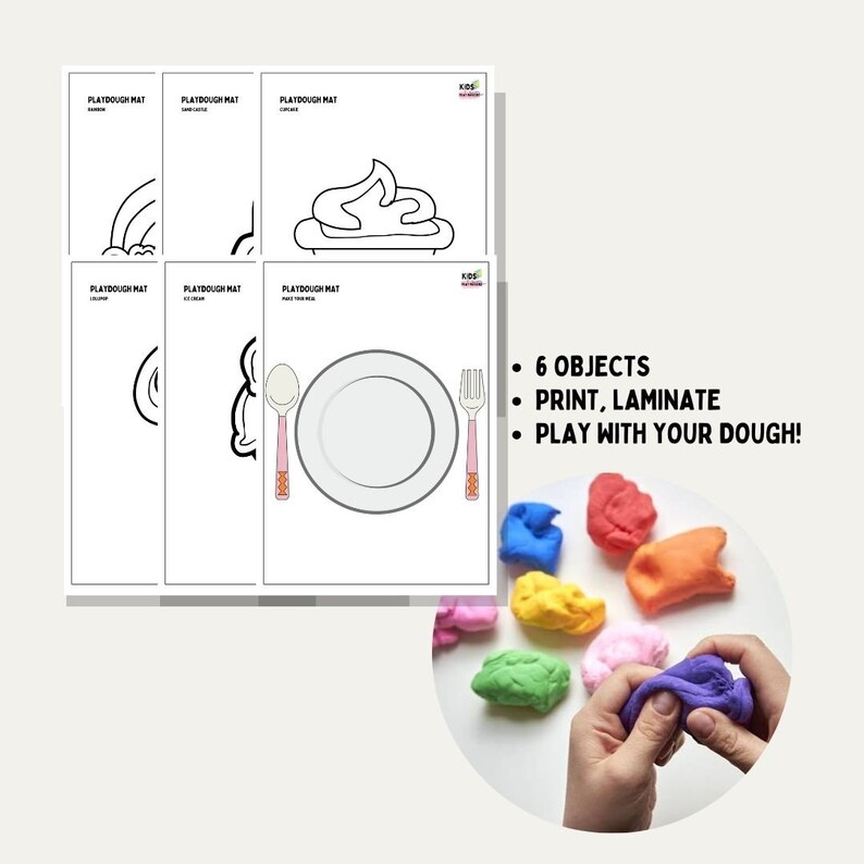 Playdough Mat Emotions, Foods and Animals - PDF to Print - Etsy