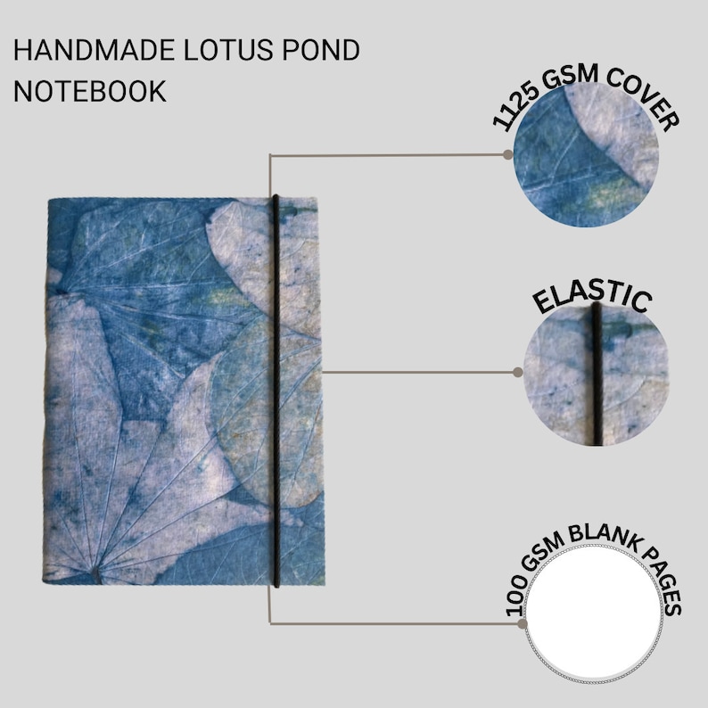 Handmade Lotus Pond Diary Writing Notebook Recycled Handmade - Etsy