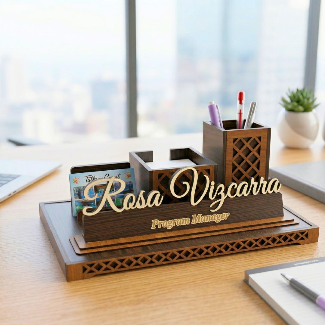 Personalized Wood Desk Name Plate – Custom Engraved Name Sign for ...