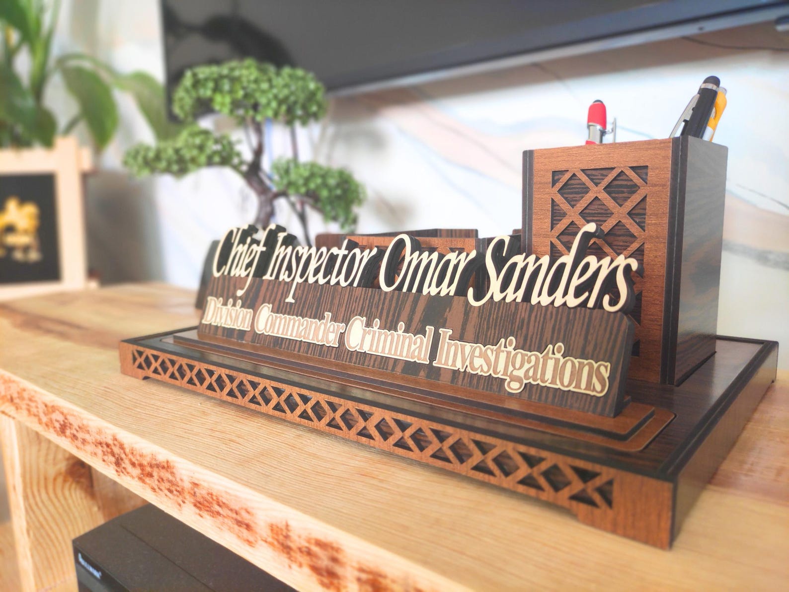 Custom Design All-duty Desk Name Plate, Table Name Plate With Business ...