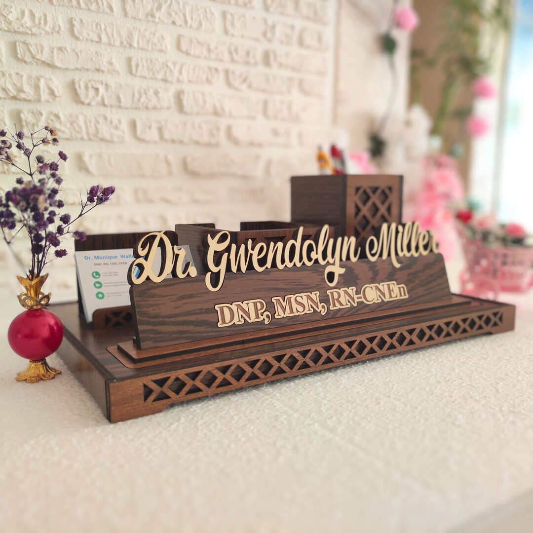 Custom Design Handmade Desk Name Sign. Multi-purpose Desk Name Holder ...