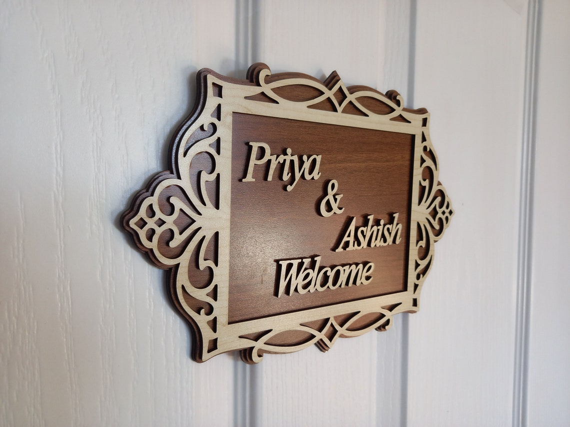 Personalized Door Name Plate Front Door Sign Wall Name | Etsy