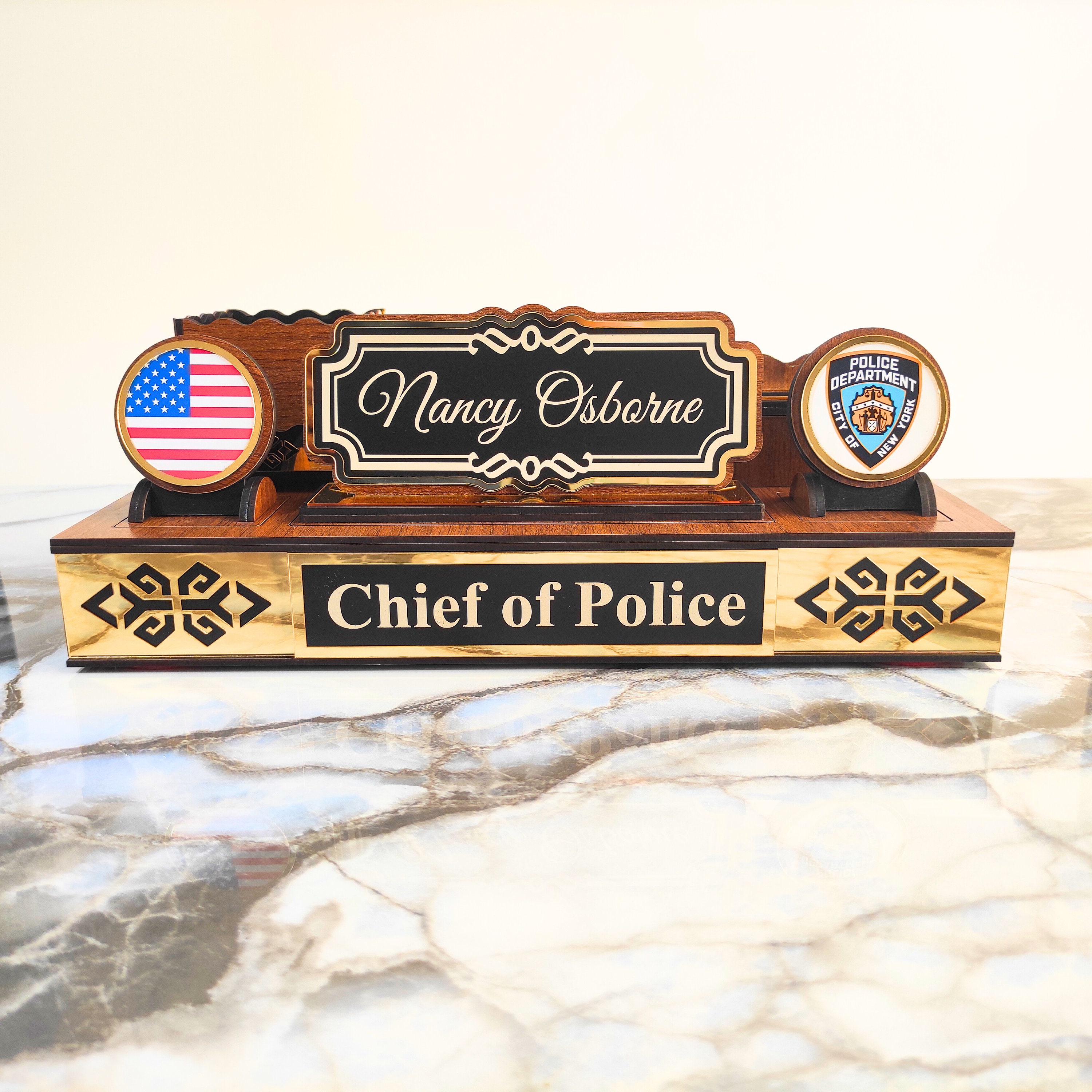 Custom Desk Name Plate for Police Officers , FBI Agents, US Marshals ...