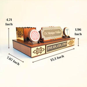 Custom Desk Name Plate With Storage for Pastors, Plexiglass and Wood ...
