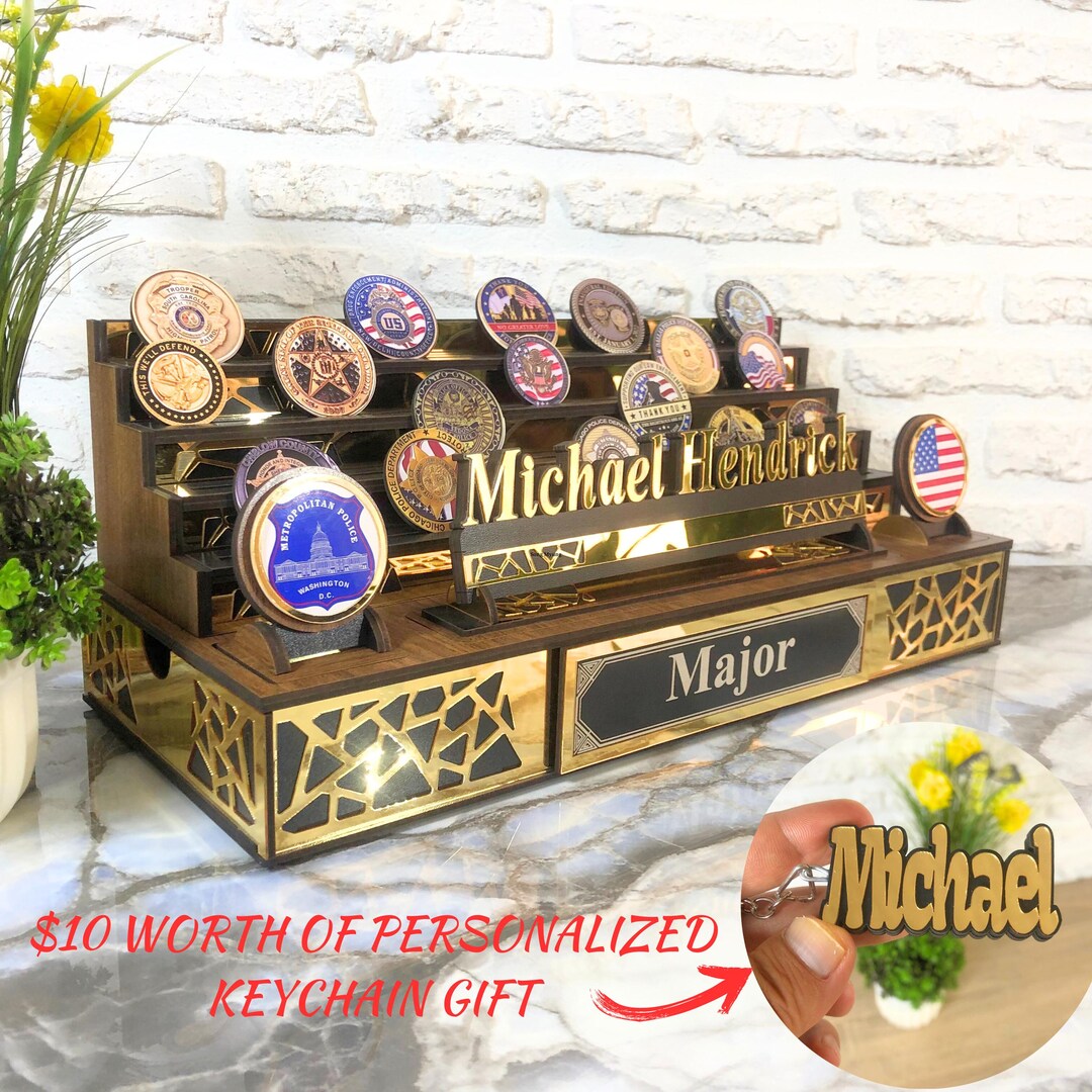 Police & First Responder Challenge Coin Display, Premium Holder for Law ...