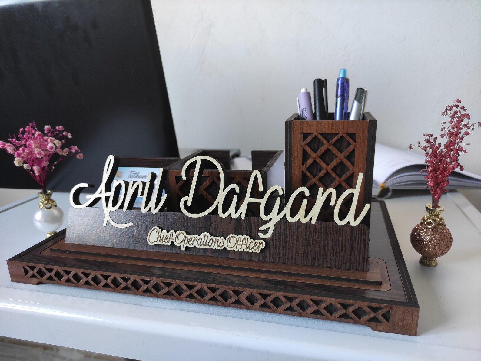 Custom Design All-duty Desk Name Plate, Table Name Plate With Business ...