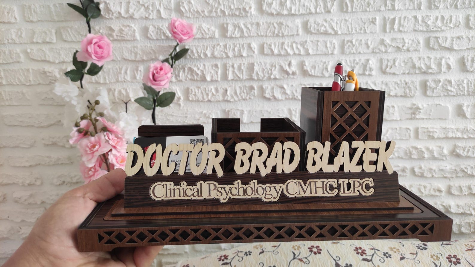 Custom Design All-duty Desk Name Plate, Table Name Plate With Business ...