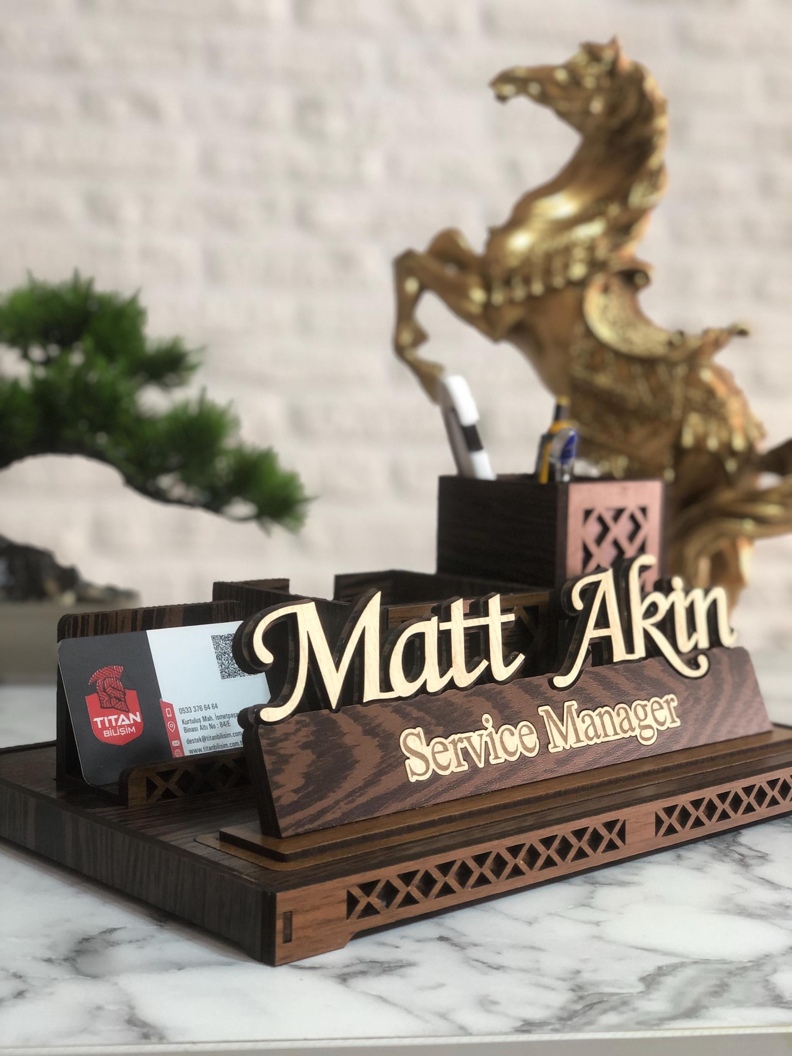 Custom Design All-duty Desk Name Plate, Table Name Plate With Business ...