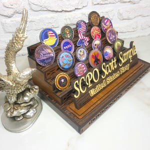 Personalized Military Coin Display, Wood Challenge Coin Case, Custom ...