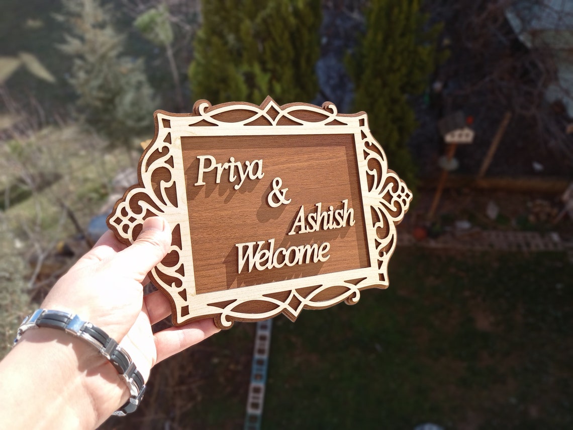 Personalized Door Name Plate Front Door Sign Wall Name | Etsy