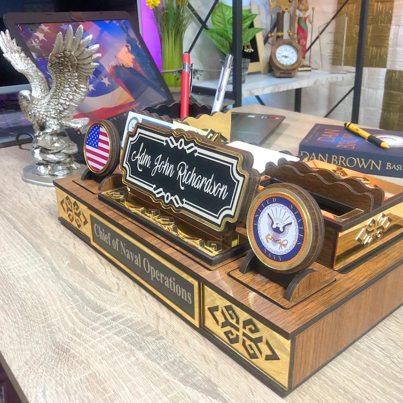 Personalized U.S. Army Wood Name Plate | Military Desk Organizer - Etsy