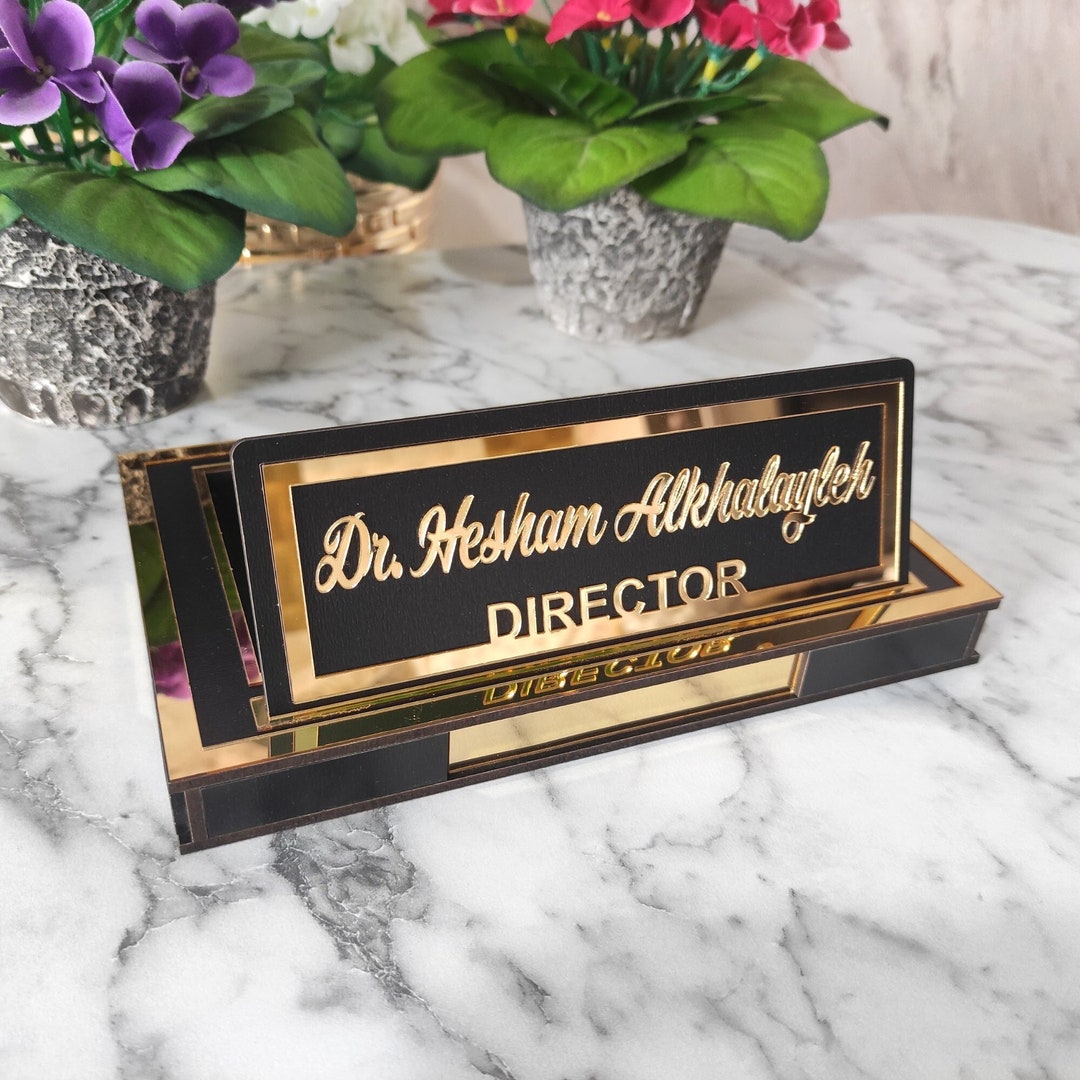Personalized Name Plate for Desk, Custom Office Decor Nameplate Sign ...