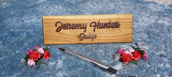 Personalized Natural Wood Desk Name Plate Handmade - Etsy