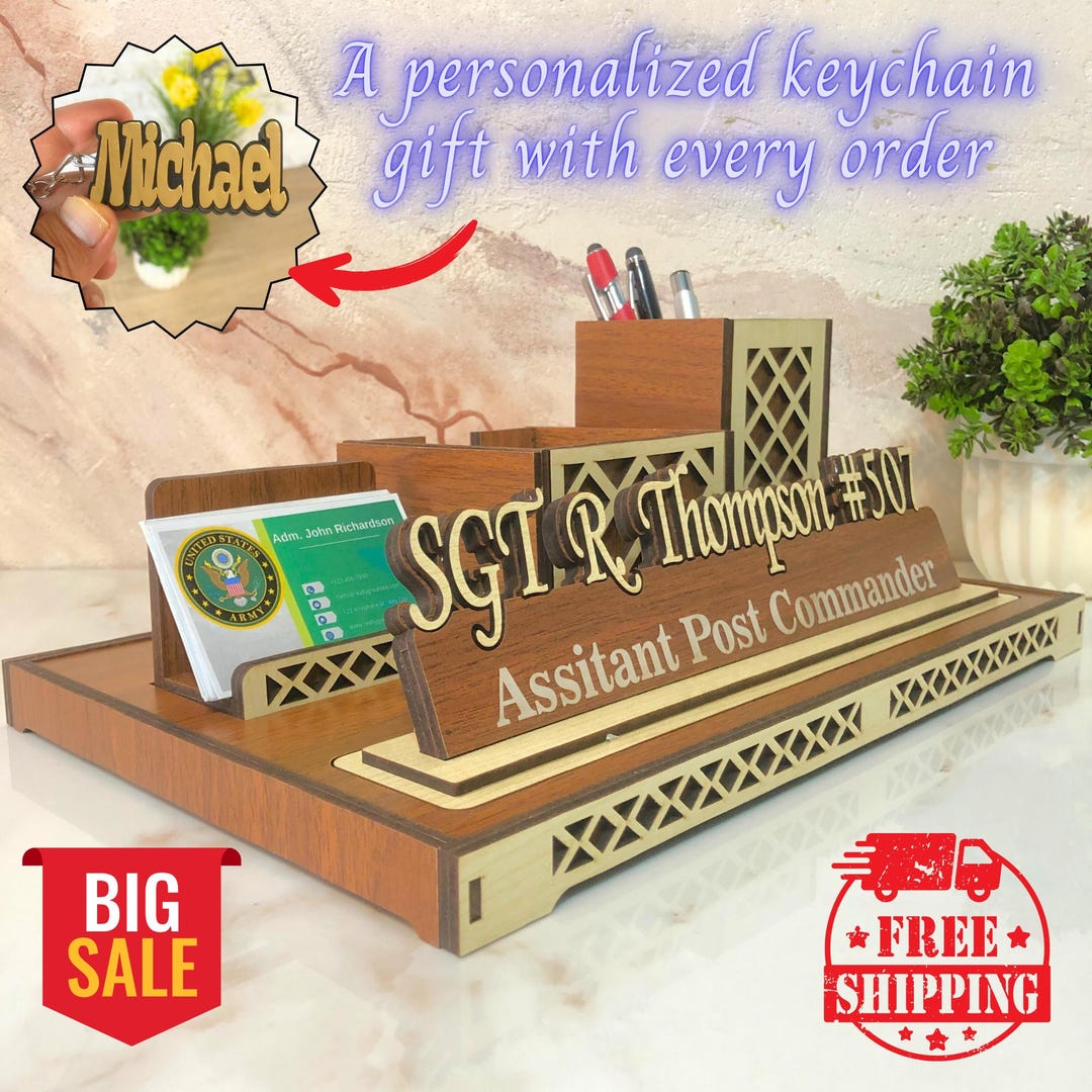 Custom All-in-one Desk Name Plate, Personalized Army Gift, Unique ...